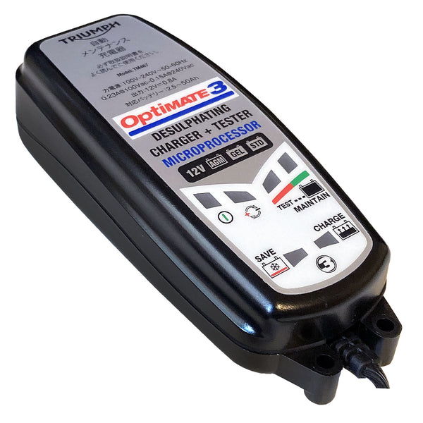 TecMATE OptiMATE 3 TRIUMPH バッテリー充電器 TM-467 – バッテリーストアドットコム