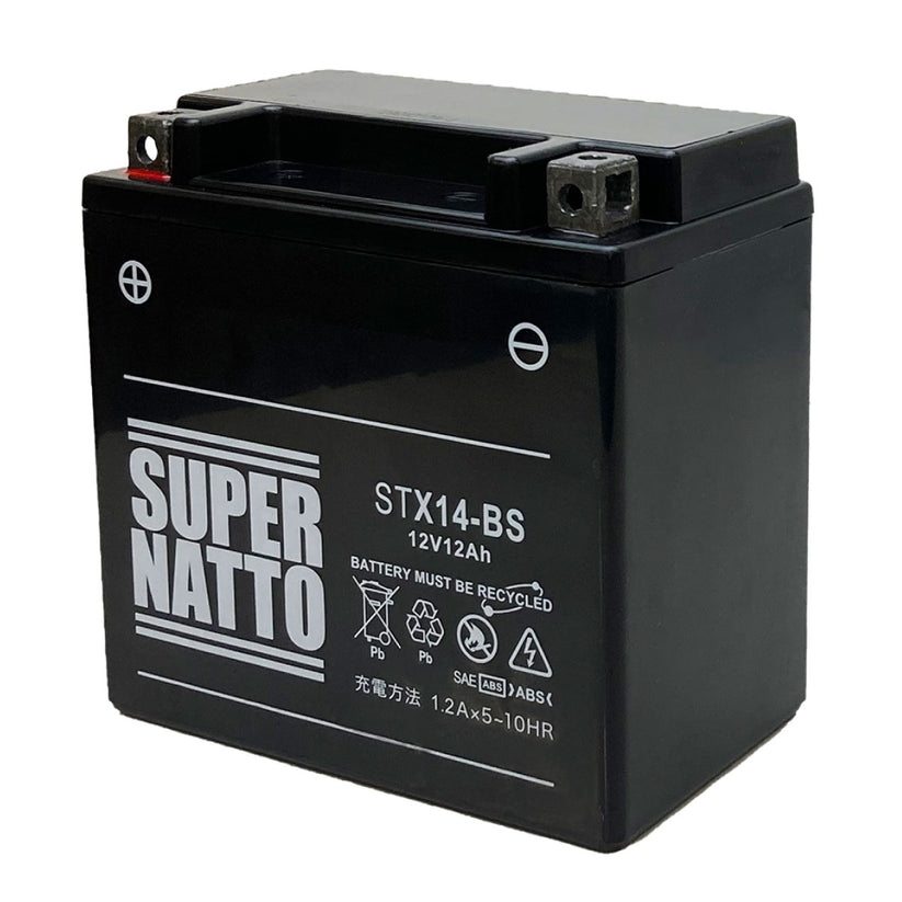 スーパーナット STX14-BS （シールド型） バイク用バッテリー – バッテリーストア.com
